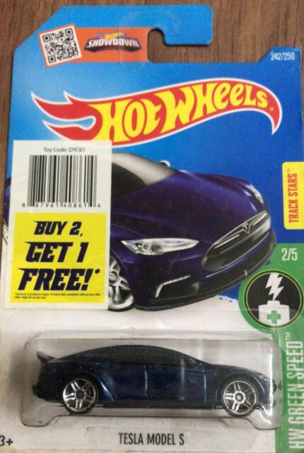 Hot Wheels – Tesla Model S – (DHT29) – Blue – Crazy 4 Diecasts