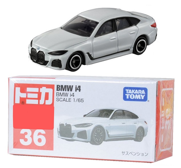 Tomica No. 36 – BMW i4 – White (Takara1:64) – Crazy 4 Diecasts